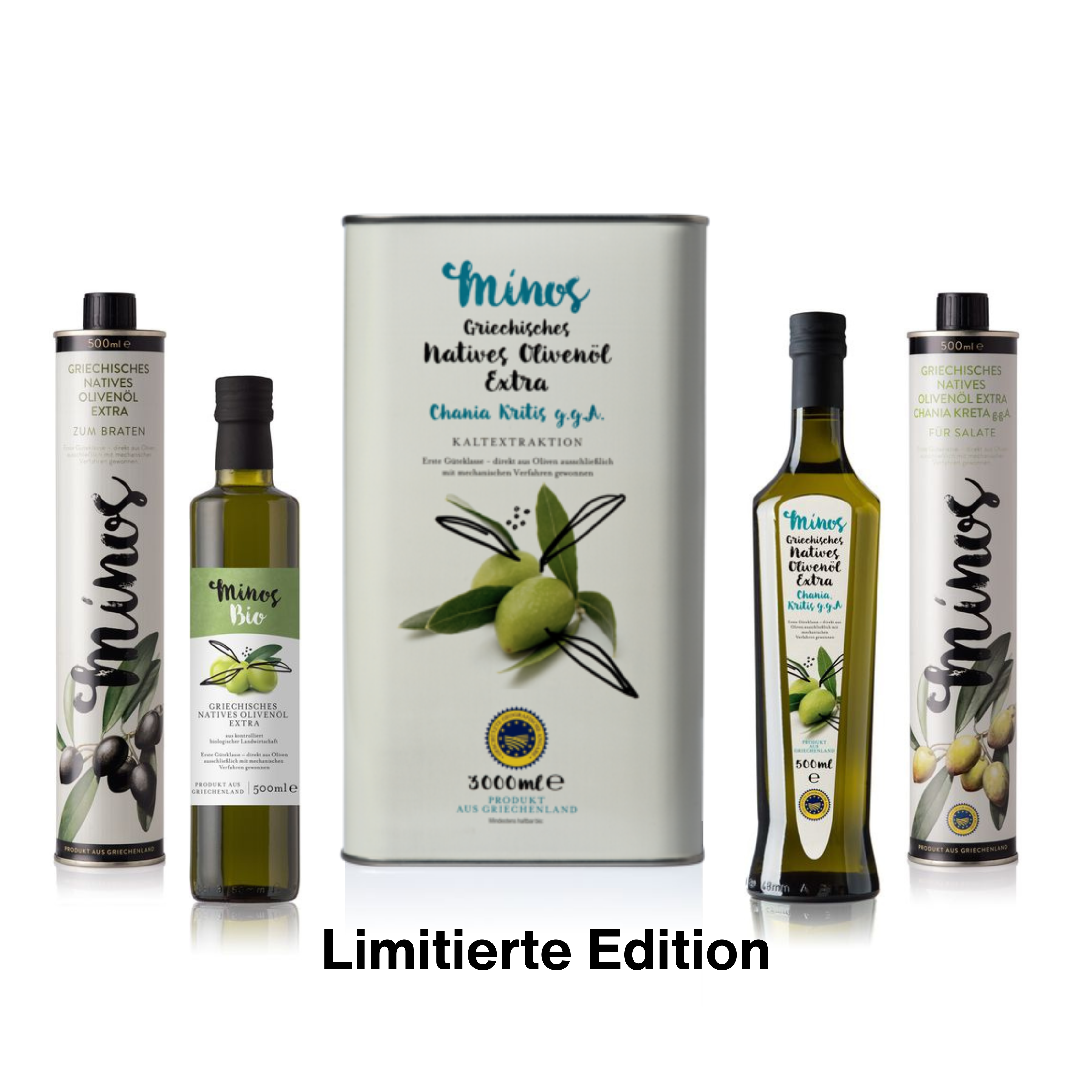 Minos – Mediterranes Olivenöl-Komplettset | 100% Kaltgepresst aus Kreta